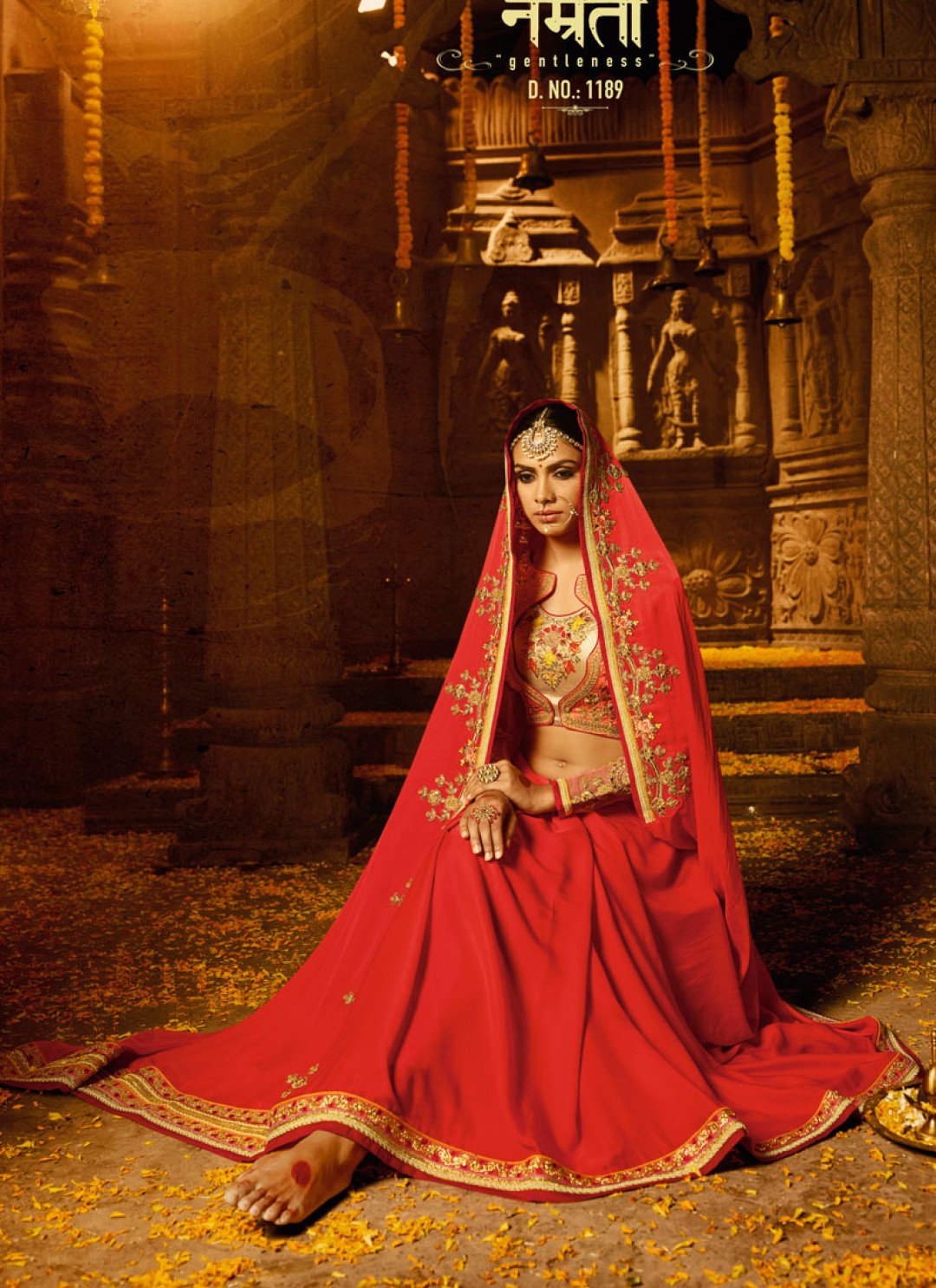 Surat wholesale For Red Crape Wedding Saree Sakshi Vol 4 1189 By ...